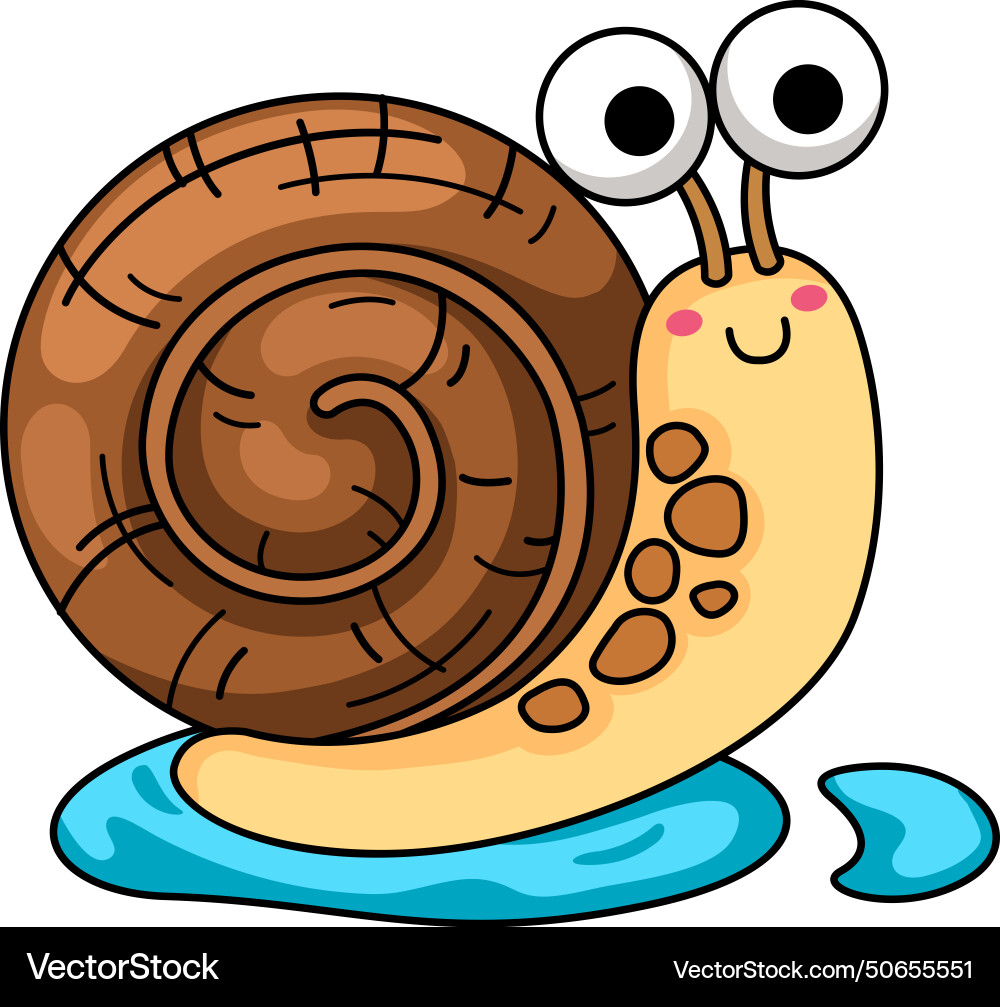 Hand drawn snail character Royalty Free Vector Image