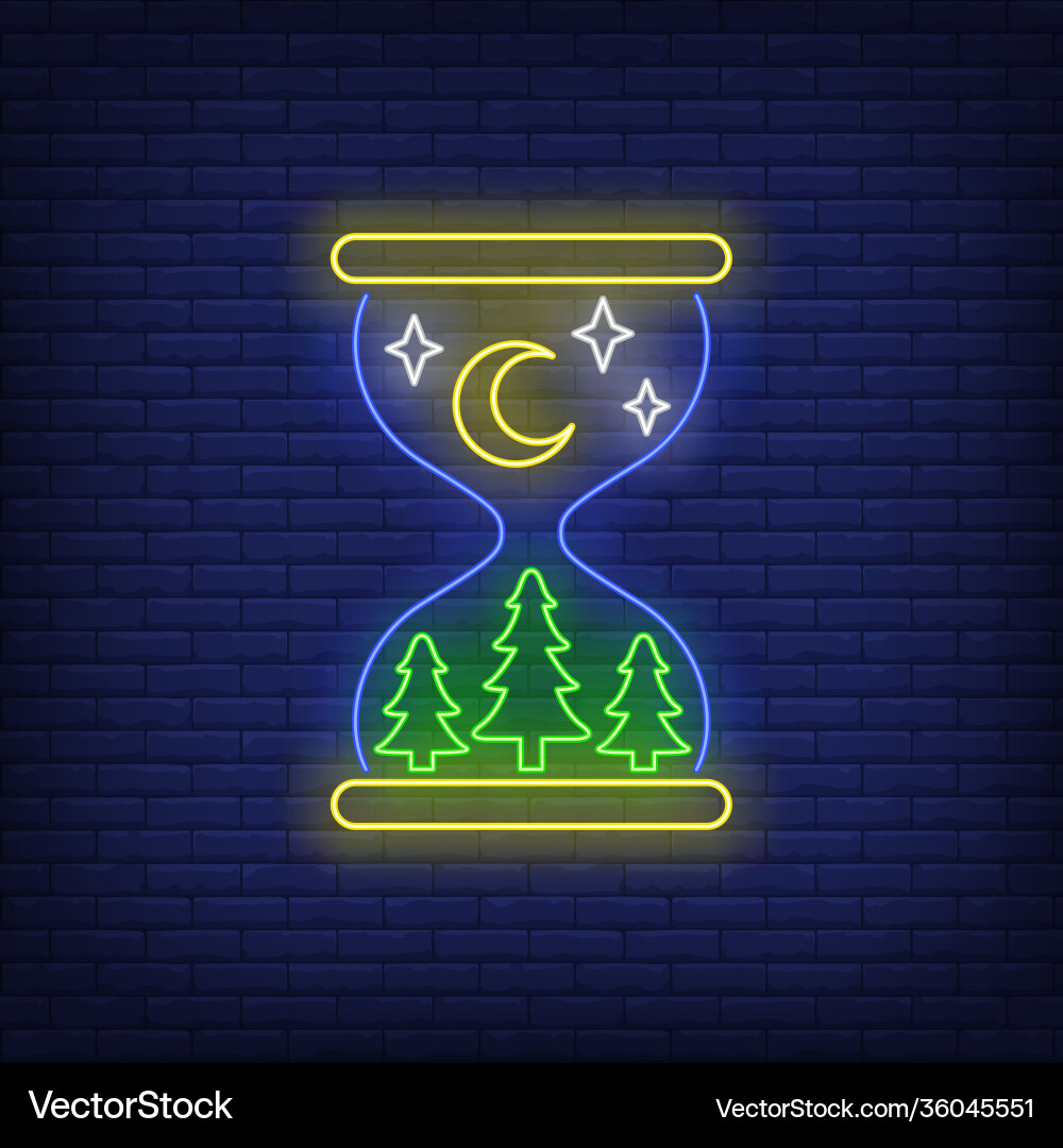 Nighttime neon sign Royalty Free Vector Image - VectorStock