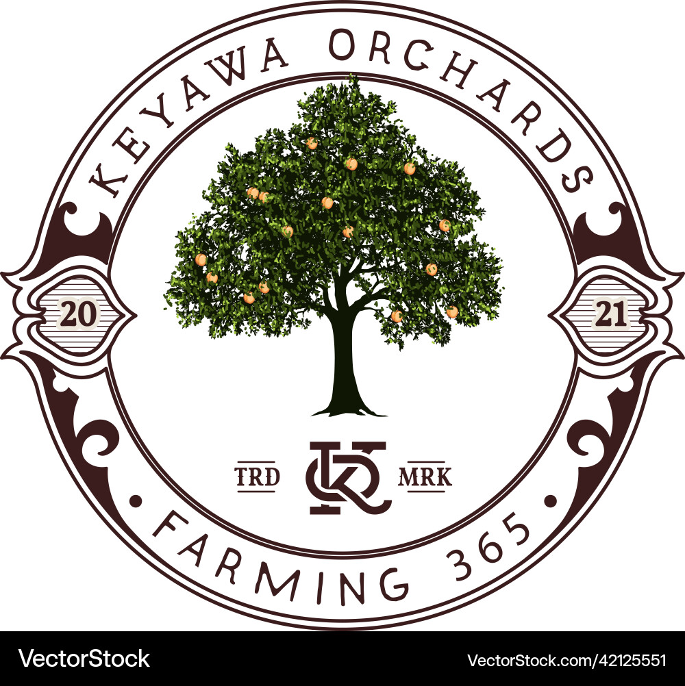 Orchards farming logo design template Royalty Free Vector