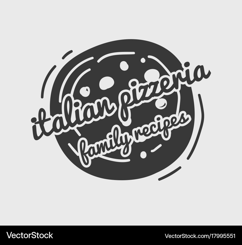 Pizza label design typographic festival Royalty Free Vector
