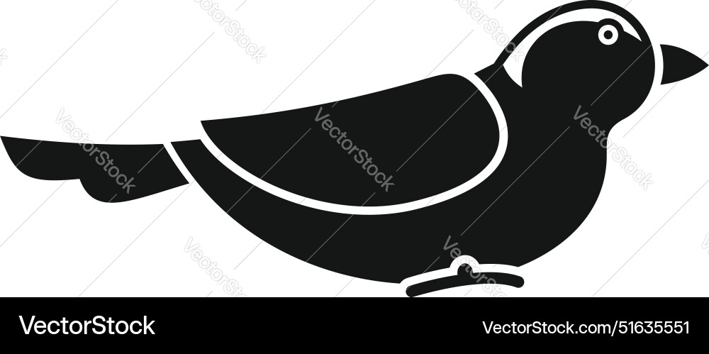 Small bird standing with open beak minimalist icon