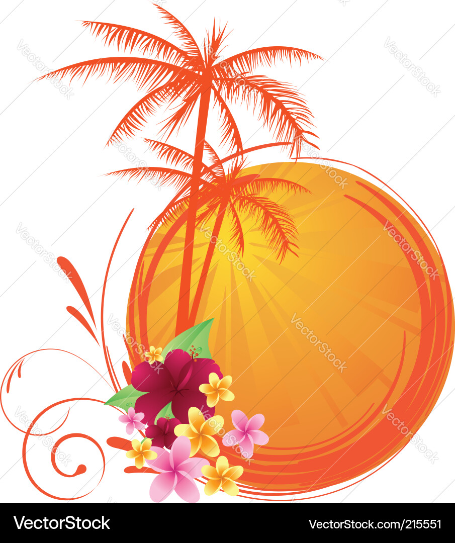 Tropical Sunset Banner Royalty Free Vector Image