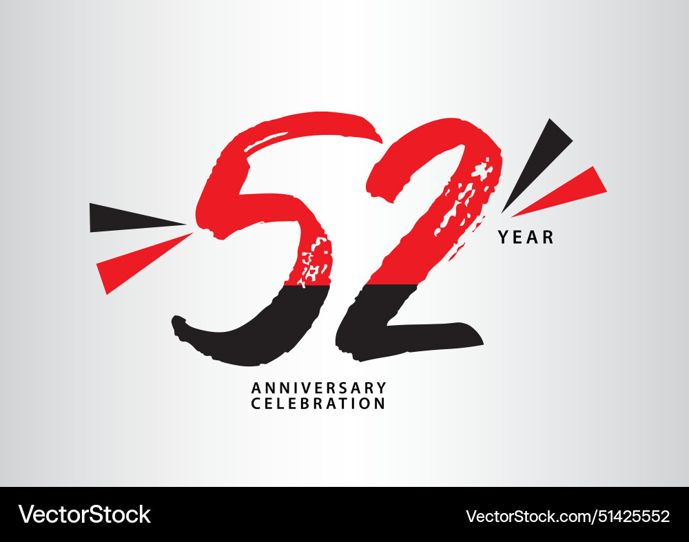 52 year anniversary celebration logotype Vector Image