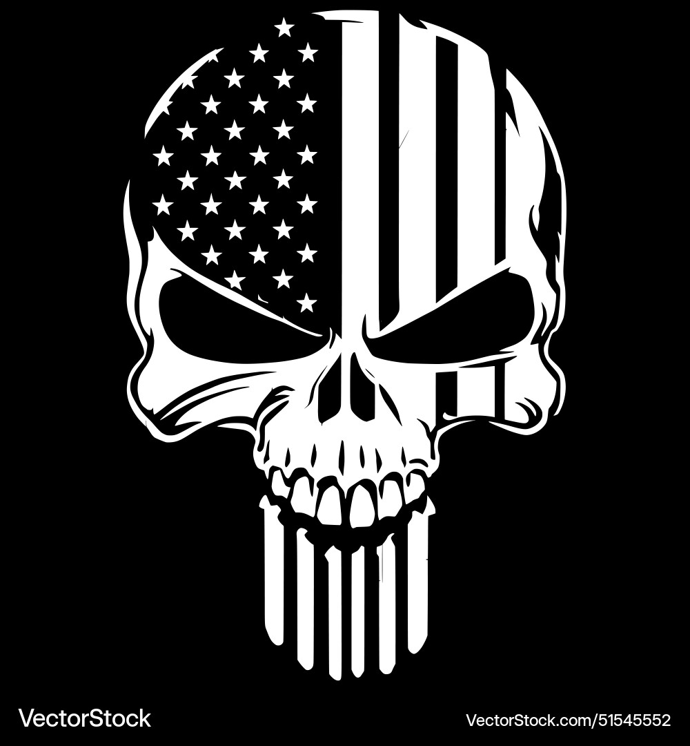 American skull decorated with flag Royalty Free Vector Image