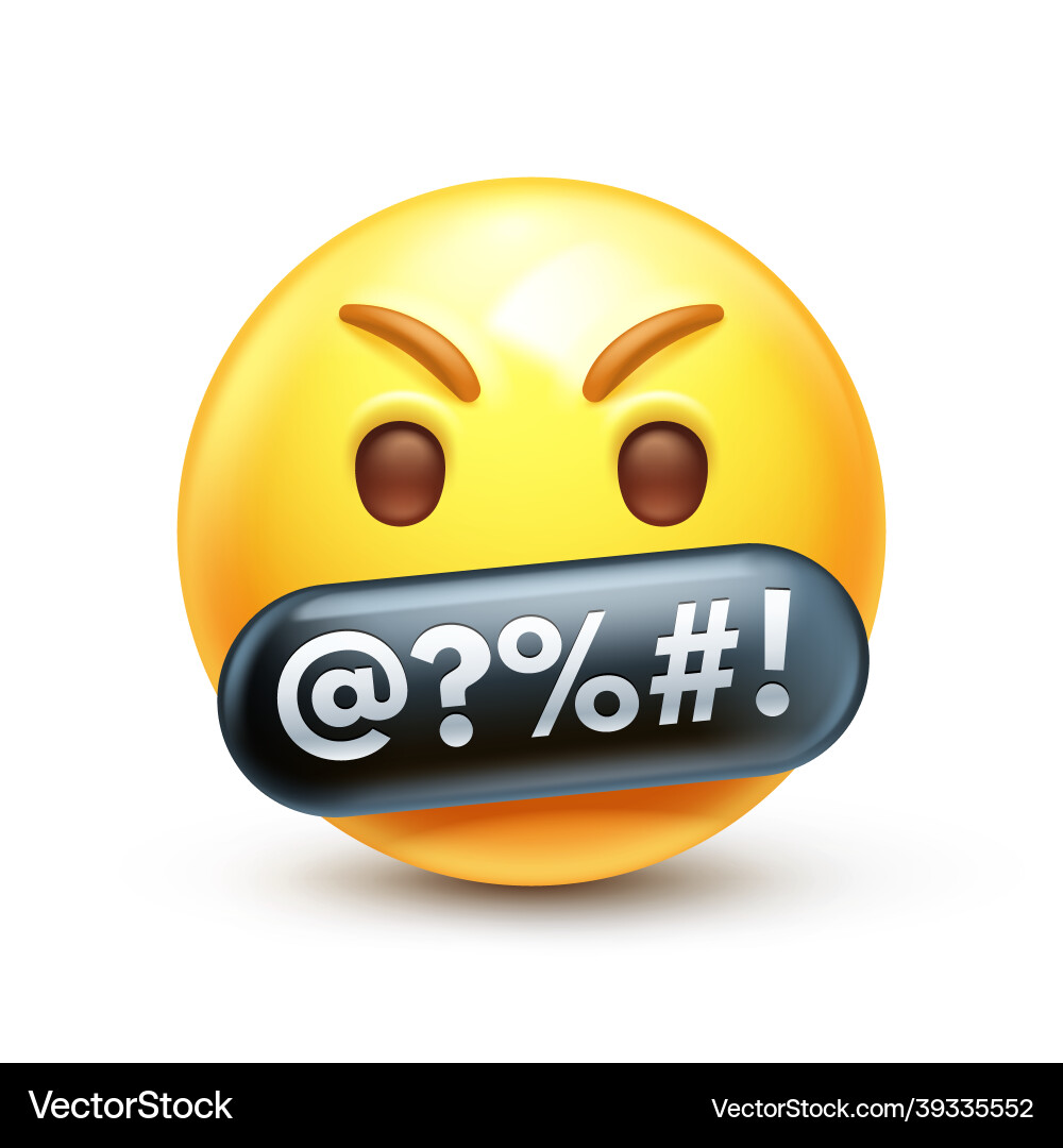 Angry Swearing Emoji Icon Royalty Free Vector Image