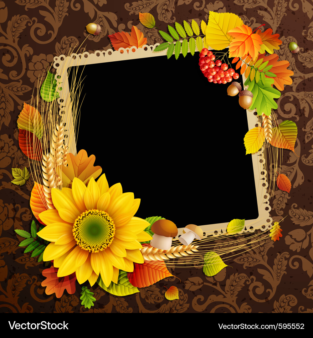 Autumn picture frame Royalty Free Vector Image