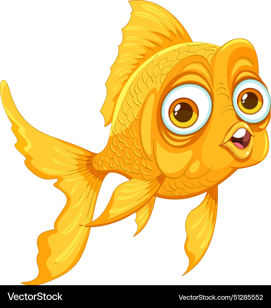 Bright cheerful of a goldfish Royalty Free Vector Image
