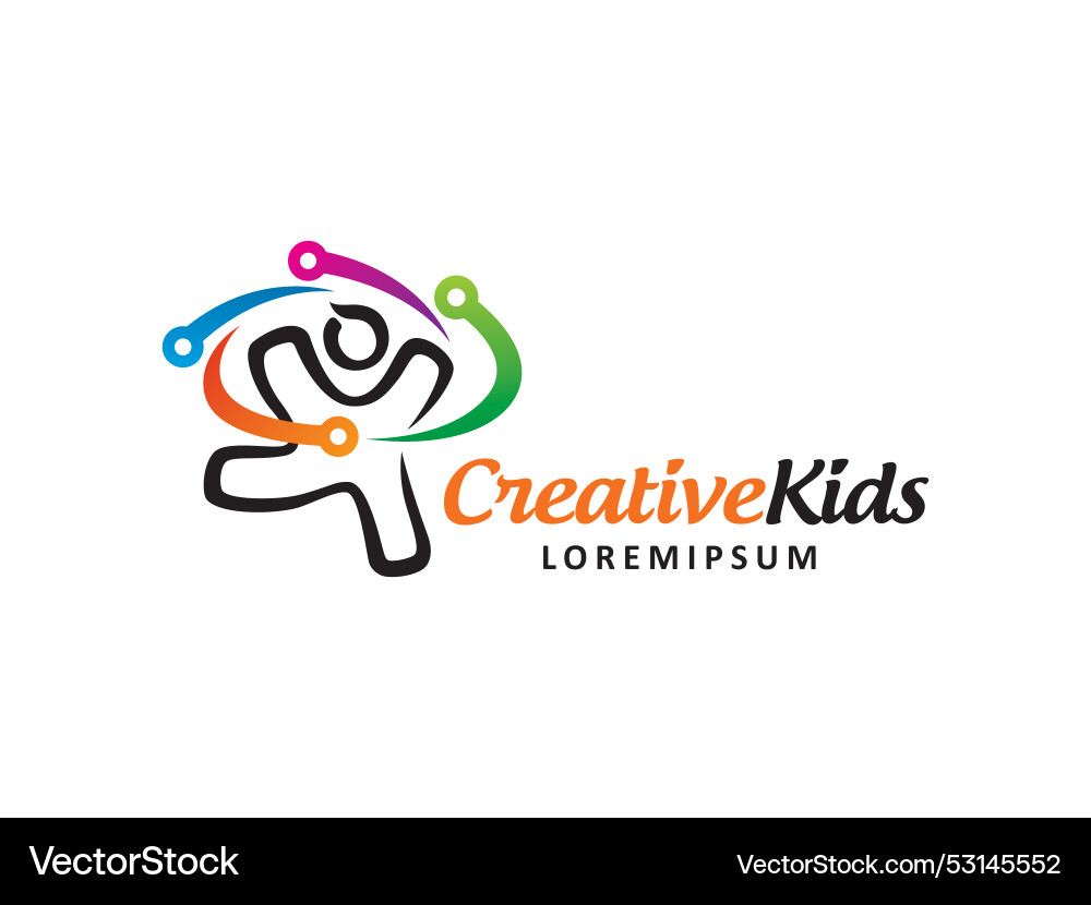 Creative kids logo symbol or icon template Vector Image