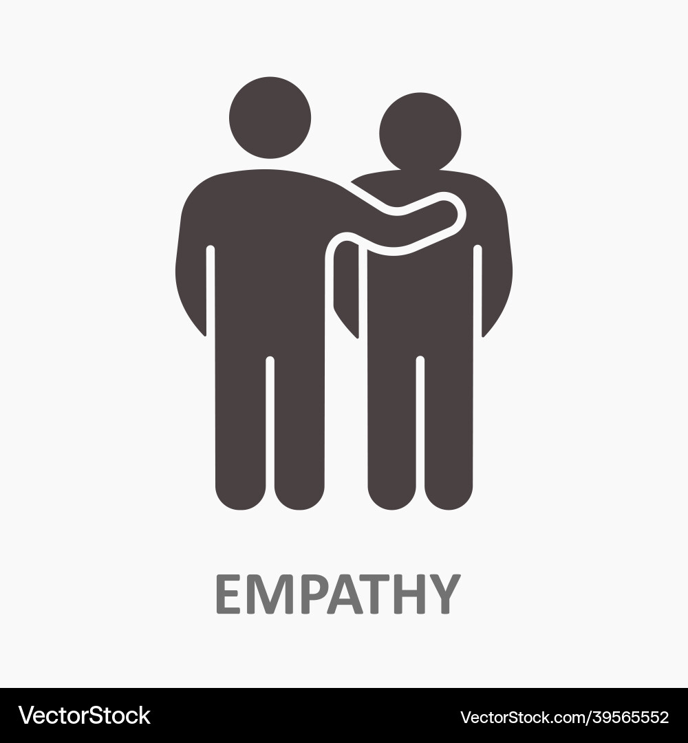 Empathy icon on white background Royalty Free Vector Image