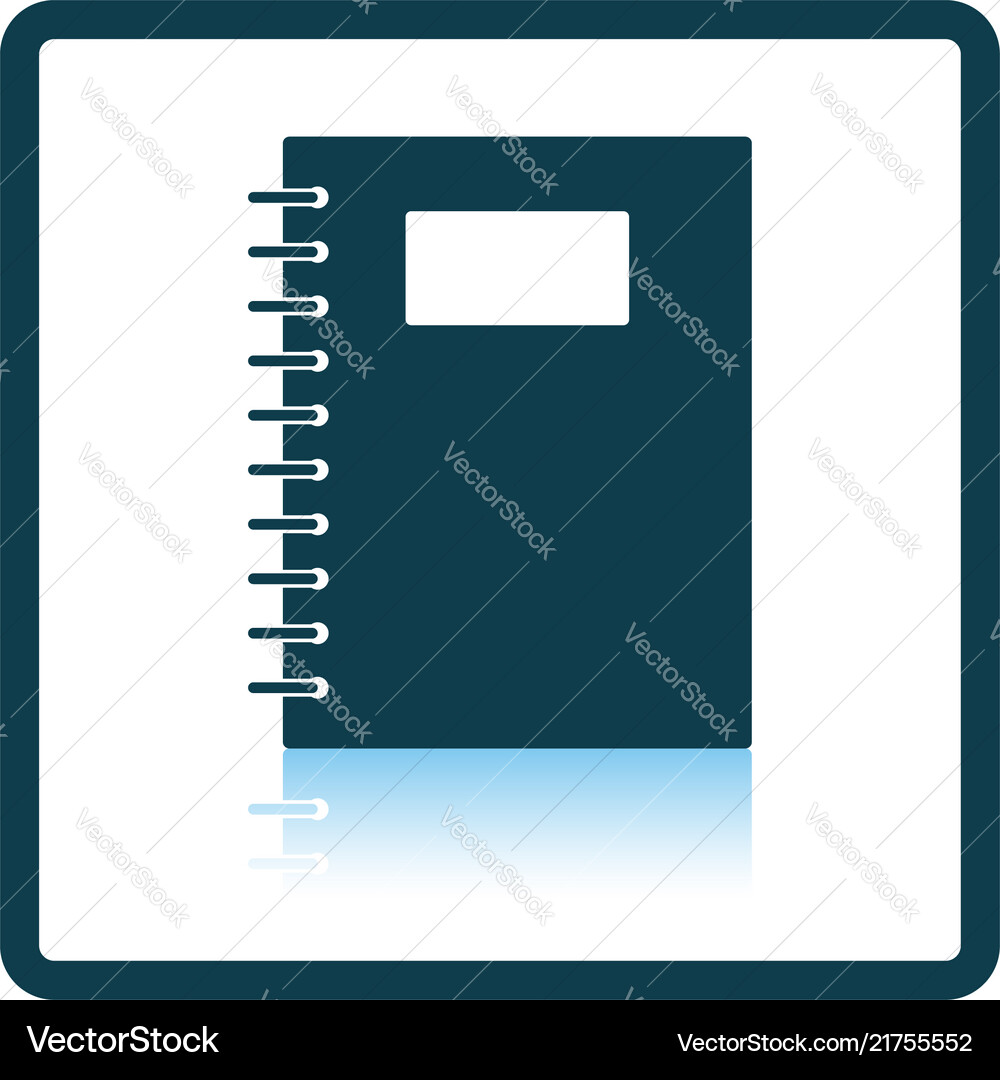 Exercise book with pen icon Royalty Free Vector Image