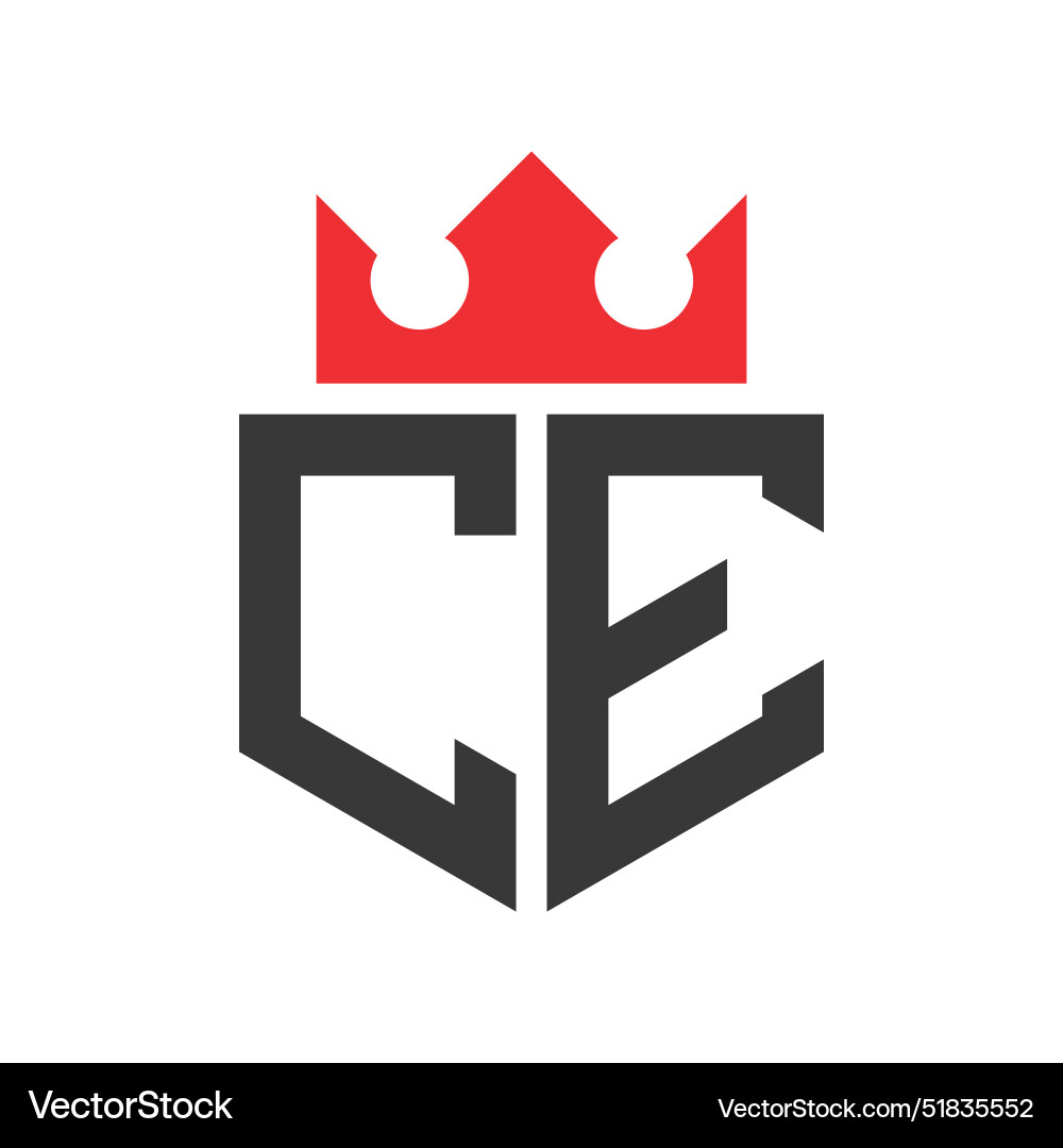 Letter ce crown logo Royalty Free Vector Image