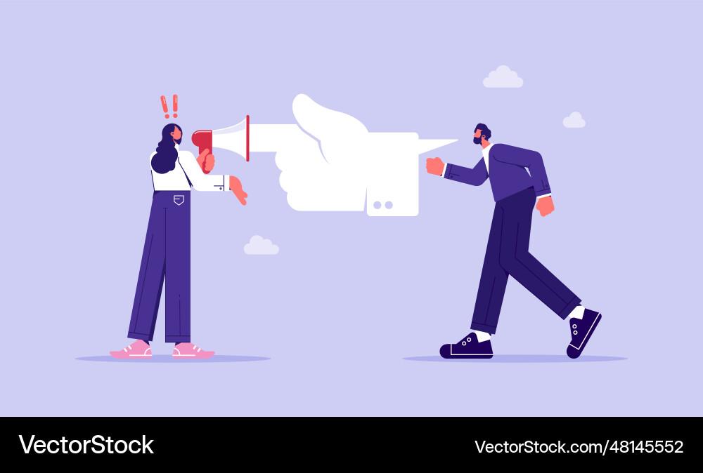 Refusing to listen and accepting opinion ideas Vector Image