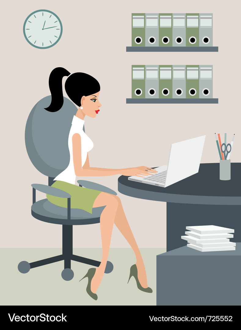 Secretary at office Royalty Free Vector Image - VectorStock