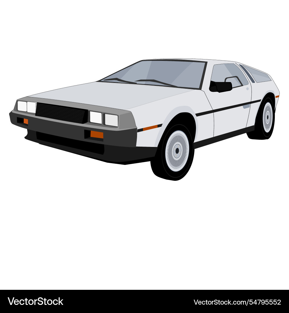 Silver retro sport car Royalty Free Vector Image