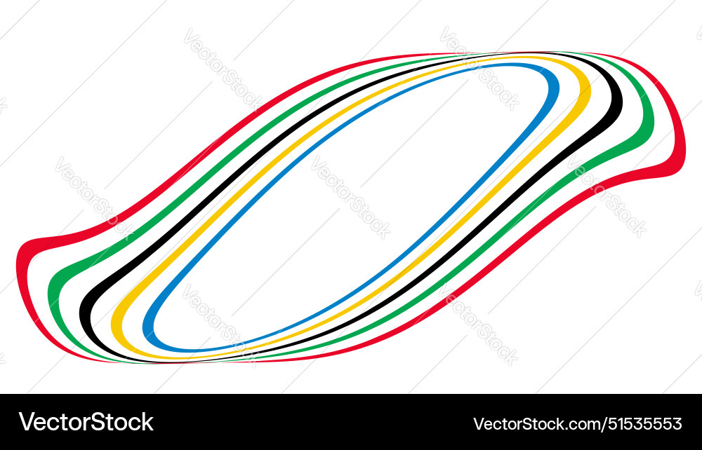 Abstract colorful curly line isolated on white Vector Image