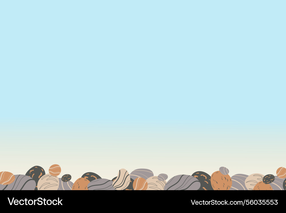 Banner with pebbles on bottom water Royalty Free Vector