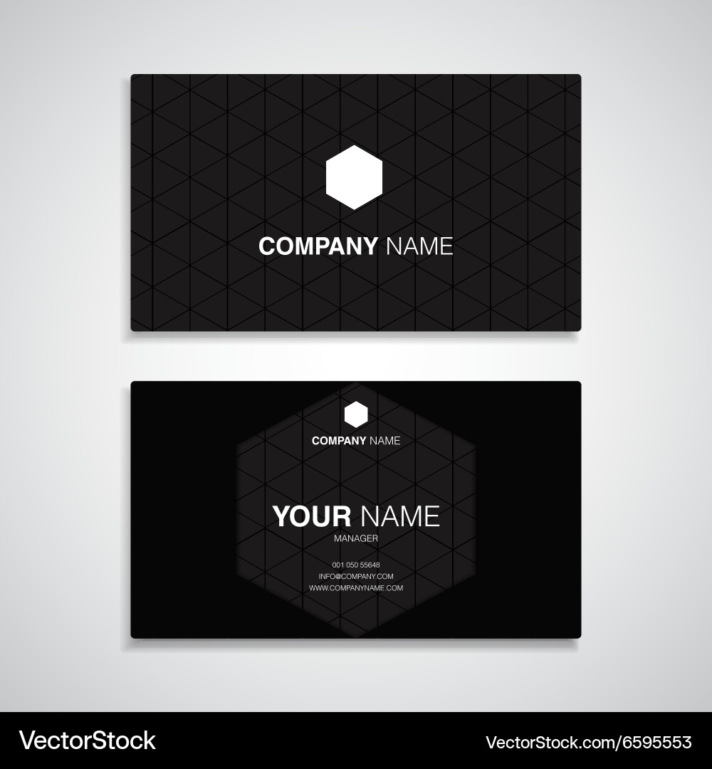 Business card name black template Royalty Free Vector Image
