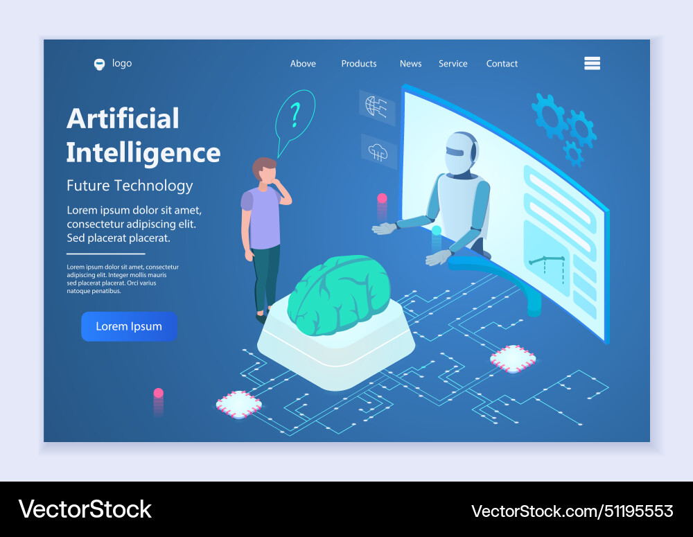 Future technology - artificial intelligence 3d Vector Image Future technology - artificial intelligence 3d Vector Image