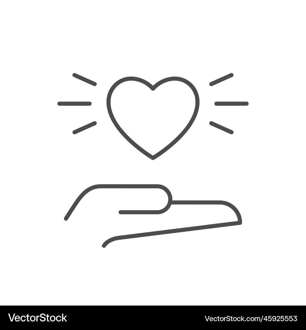 Giving love line outline icon Royalty Free Vector Image