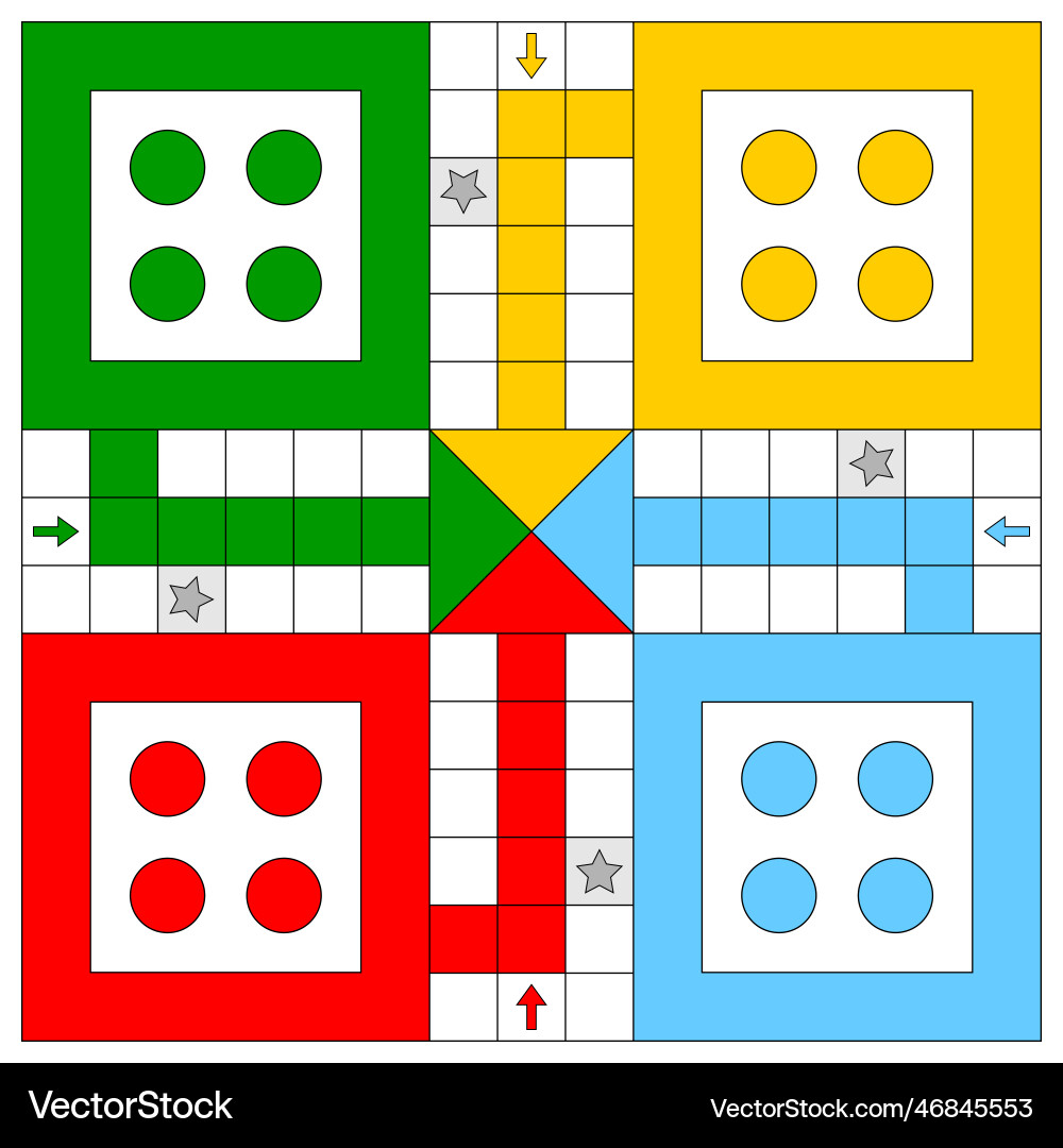 Ludo Board Vorlage bedruckbar Lizenzfreies Vektorbild