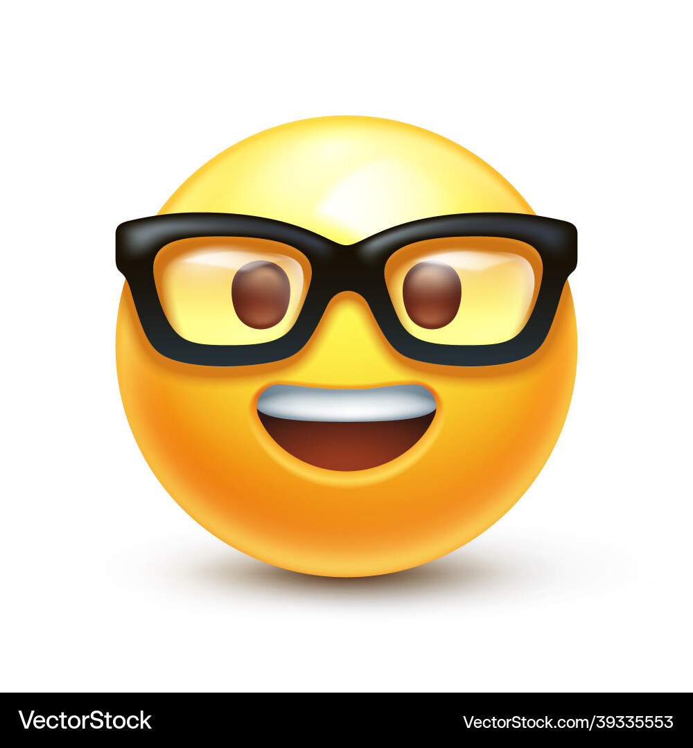 Nerd emoji Royalty Free Vector Image - VectorStock