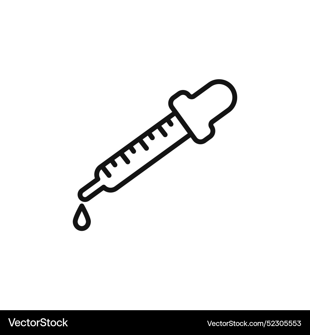 Pipette icon outline collection in black Vector Image