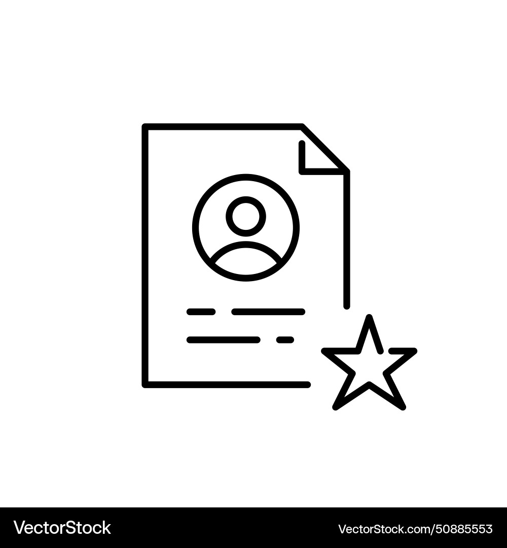 Resume and star top quality candidate adding Vector Image
