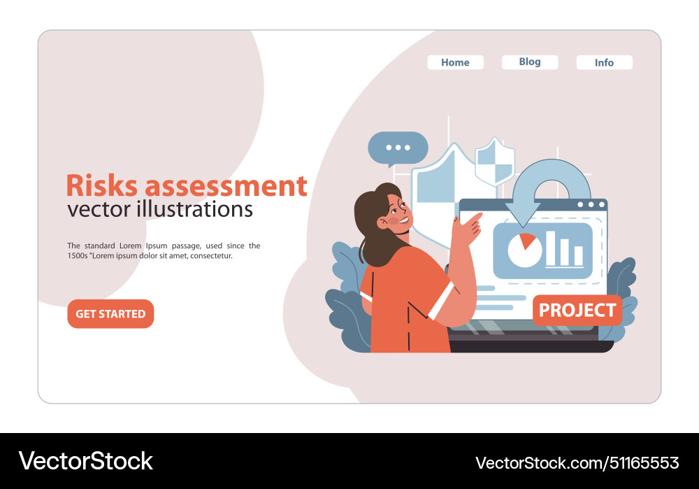 Risk assessment in project management set a Vector Image