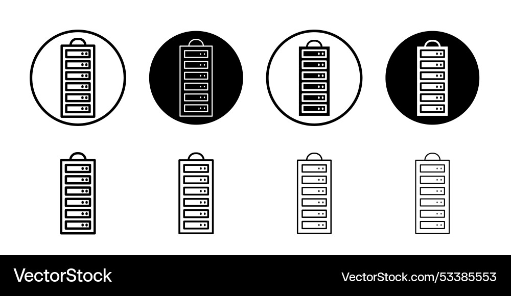 Server rack icon logo set Royalty Free Vector Image