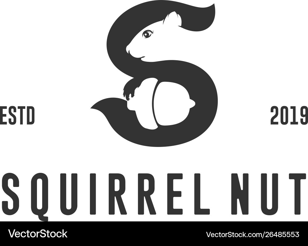 Squirrel nut logo Royalty Free Vector Image - VectorStock