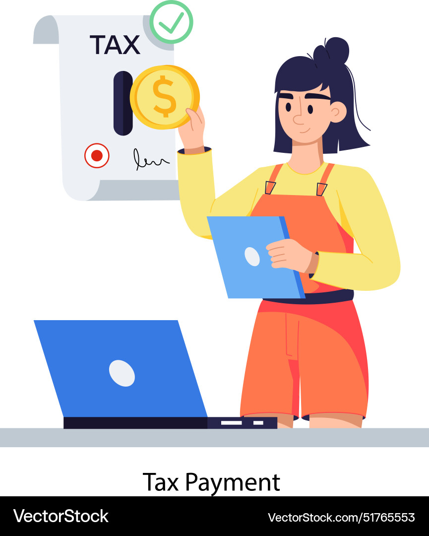 Tax payment Royalty Free Vector Image - VectorStock
