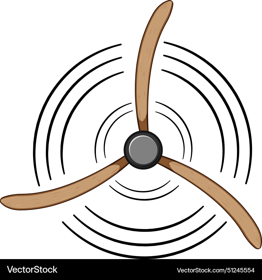 Airplane propeller cartoon Royalty Free Vector Image