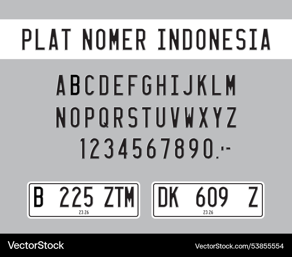 Car number plate template vehicle registration Vector Image