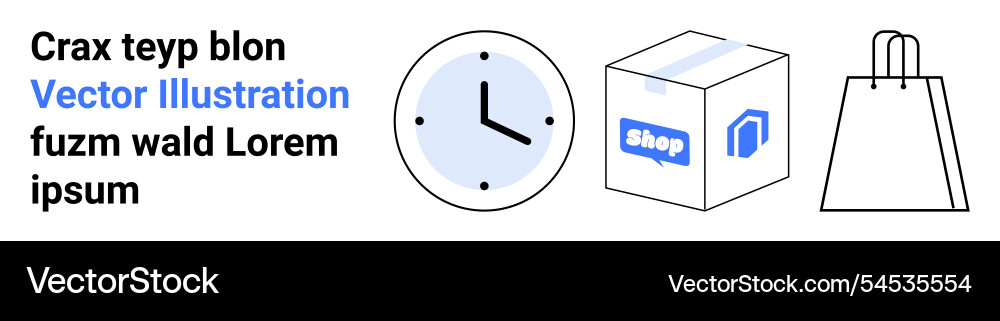 E-commerce concept with clock shipping box Vector Image