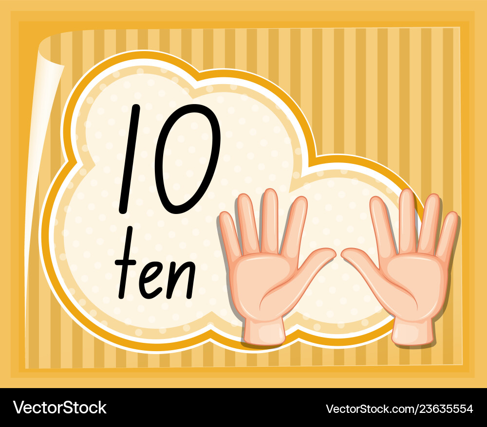 Han gestur number ten Royalty Free Vector Image