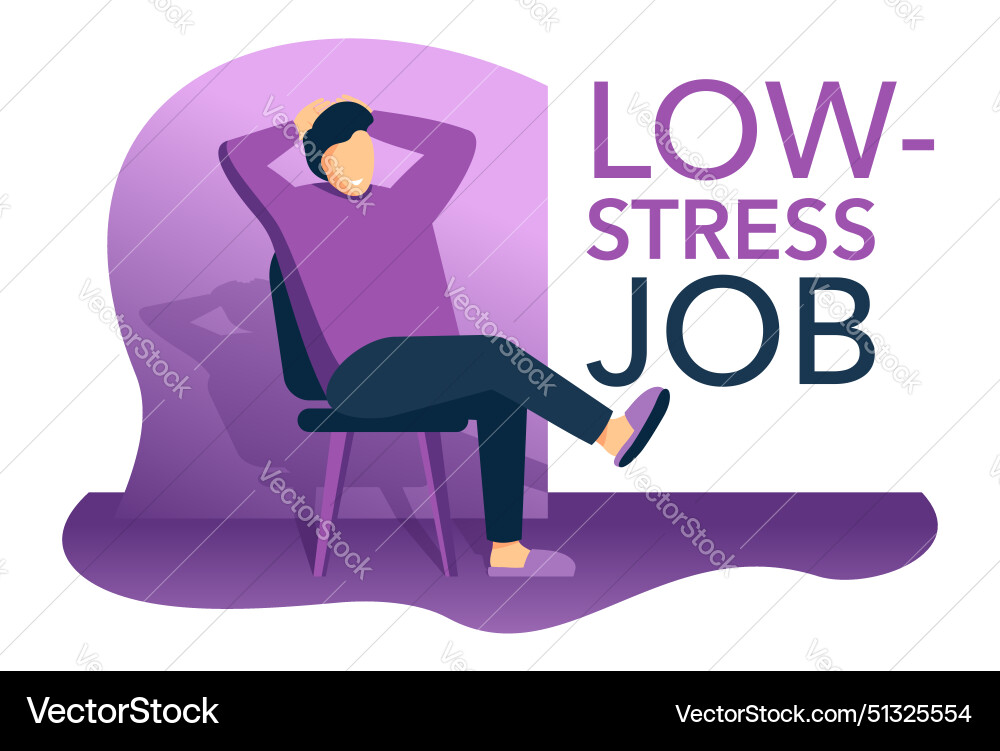 Low-stress job - happy character Royalty Free Vector Image