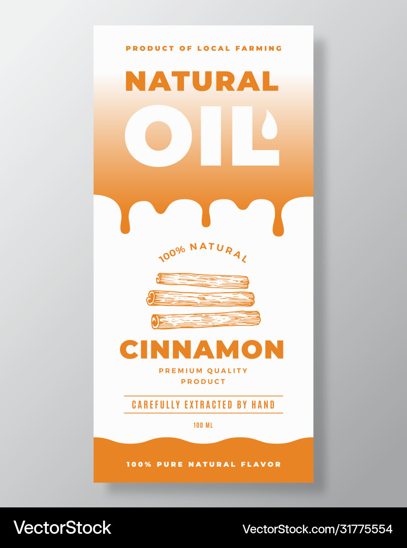 Natural oil abstract packaging design Royalty Free Vector