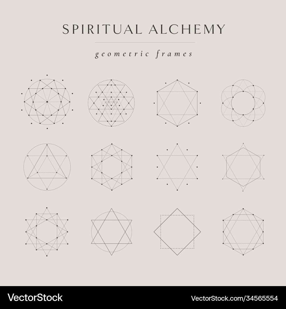 Sacred geometry icons Royalty Free Vector Image