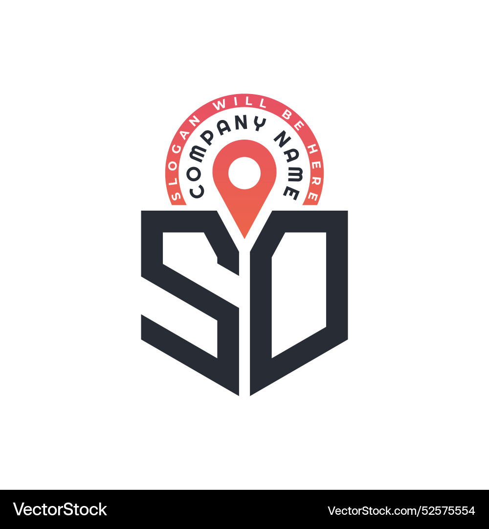 Sd location logo design for human resources Vector Image