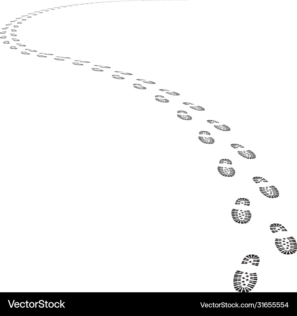 Shoe tracks footpath Royalty Free Vector Image