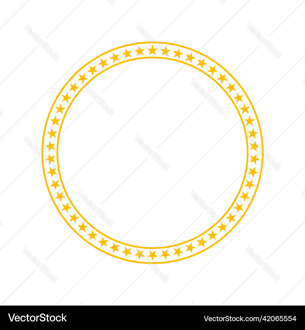 Star circle yellow round stars frame circular Vector Image