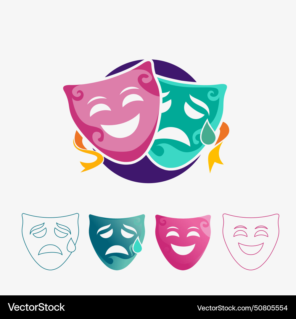 Theatrical comedy and tragedy in art Royalty Free Vector