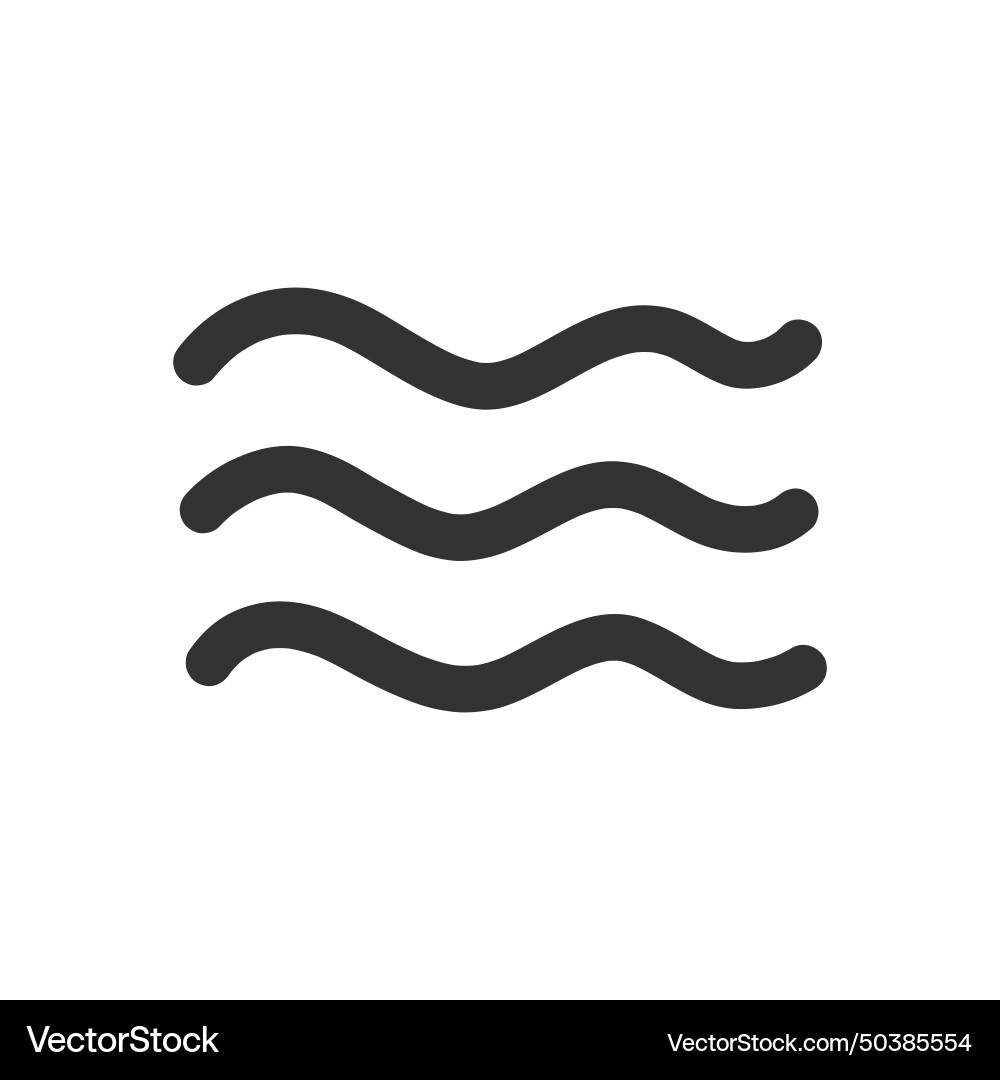 Wave doodle icon flat design isolated Royalty Free Vector