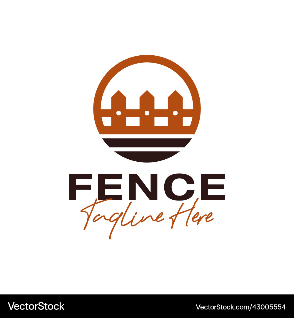 Wooden fence logo design Royalty Free Vector Image