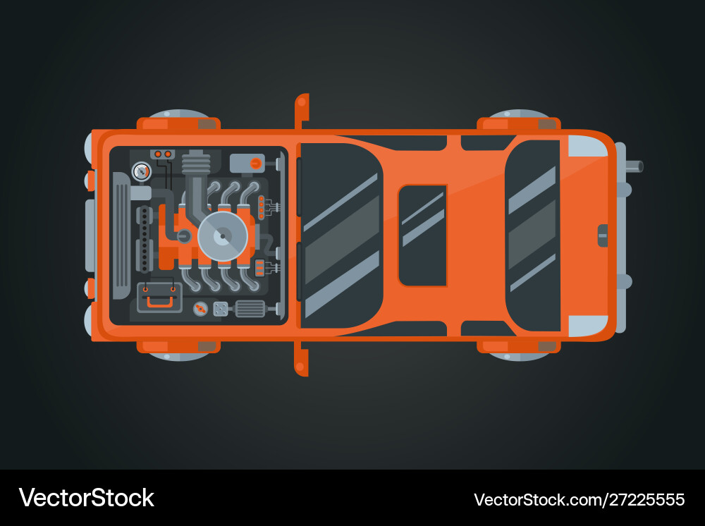 Car top view auto vehicle Royalty Free Vector Image