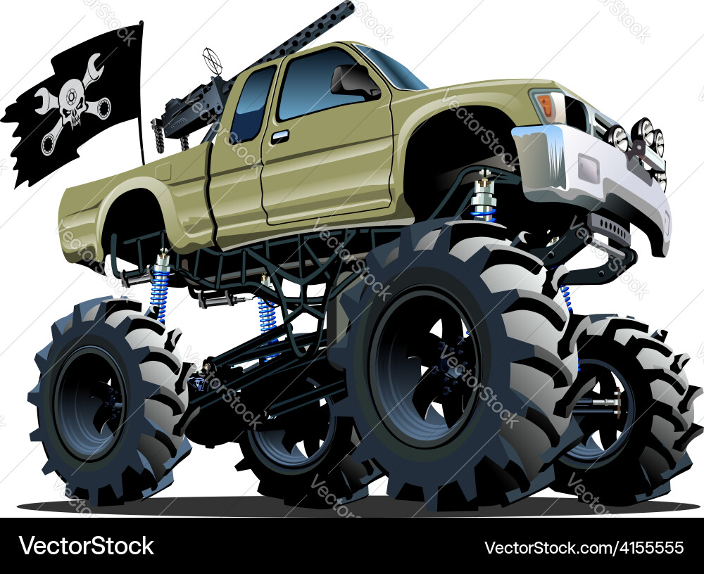 Cartoon monster truck Royalty Free Vector Image
