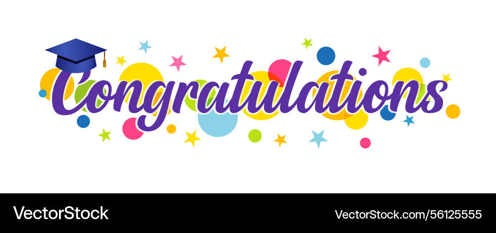 Colorful Graduation Celebration Royalty Free Vector Image