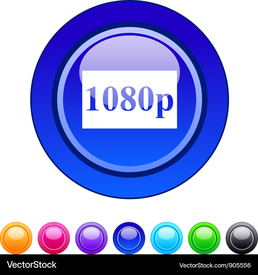 1080p circle button Royalty Free Vector Image - VectorStock