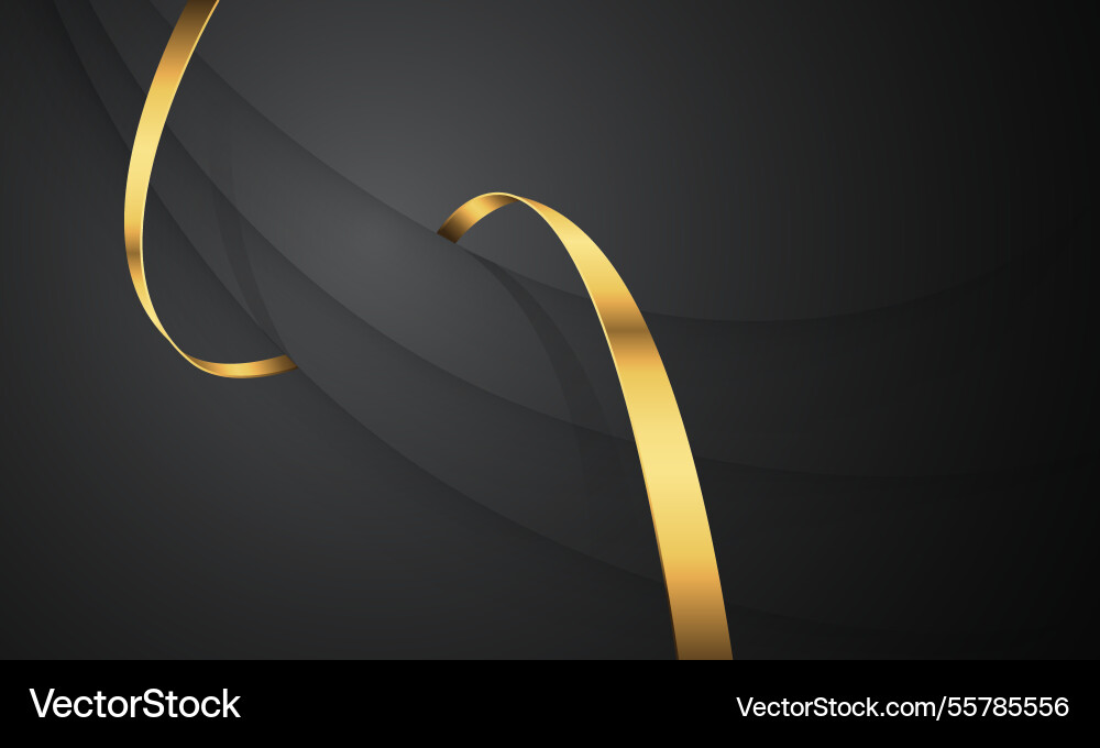 Abstract gold lines ribbon spiral wave curve Vector Image