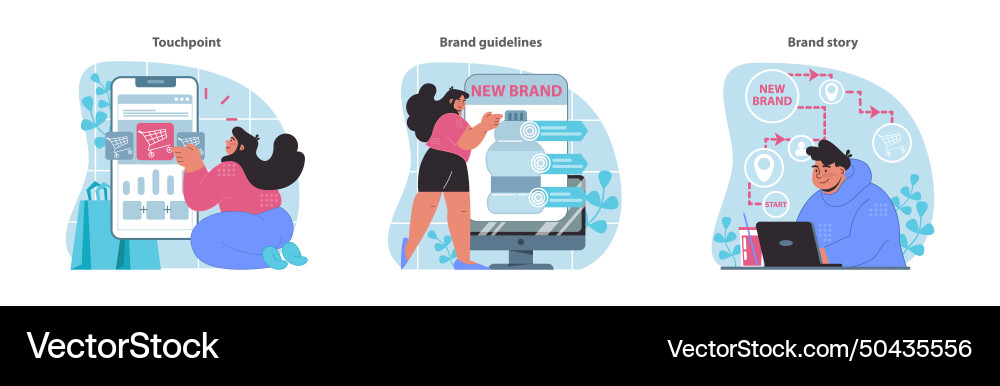 Branding essentials set interactive touchpoints Vector Image